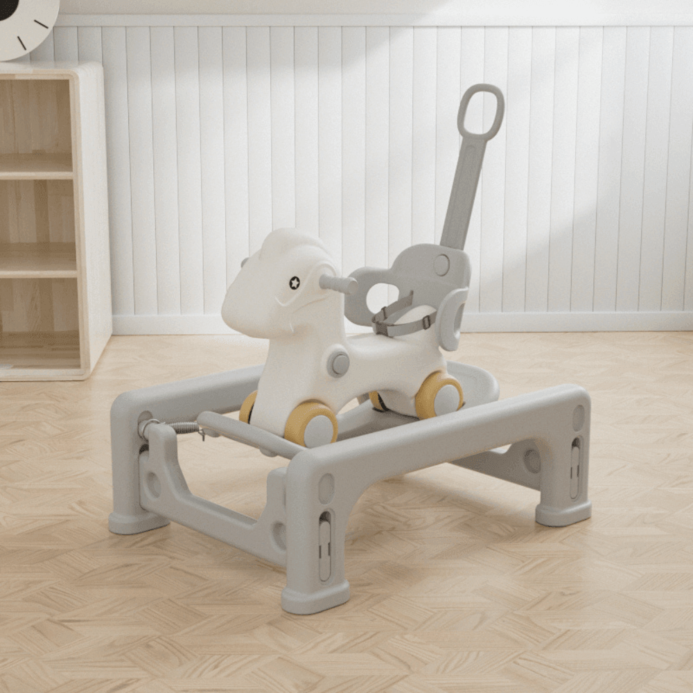 Kids Rocking Horse On Trampoline - Toddler Baby Horses Ride On ...